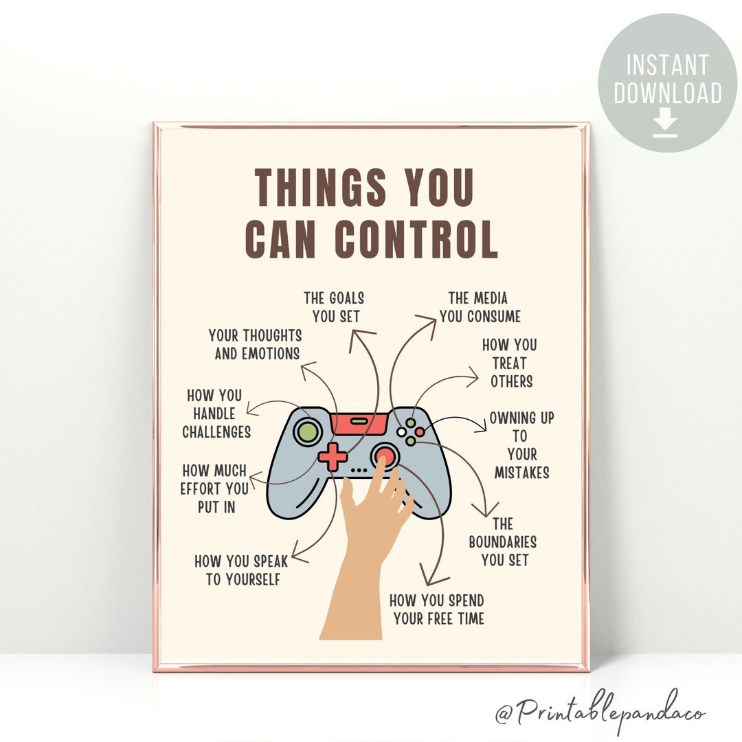 Things You Can Control Mental Health Poster, Therapy Office Decor, Calm ...