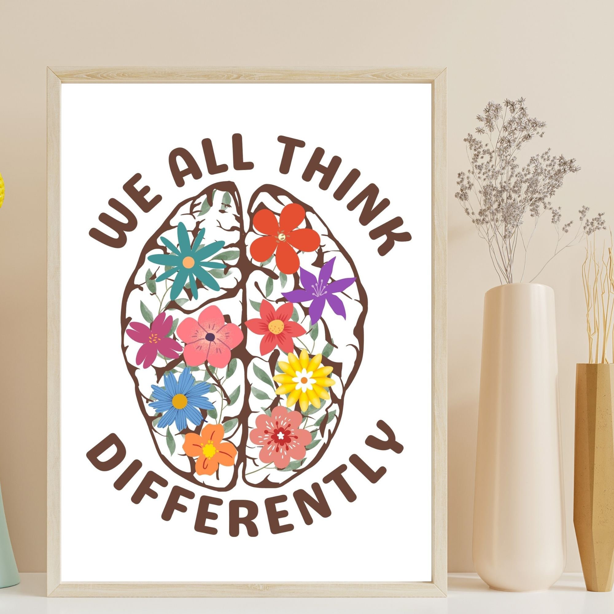 Neurodiversity Brain Art Poster Therapy Office Decor We All - Etsy