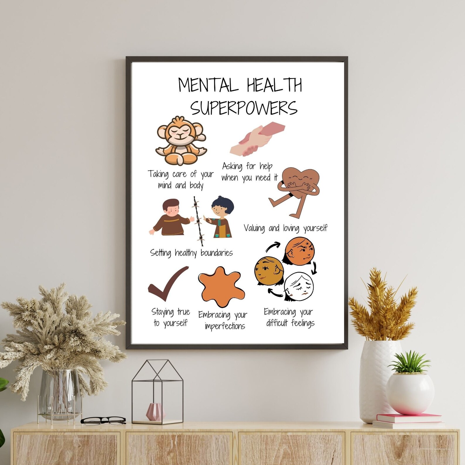 Mental Health Superpowers Poster, School Counselor Office Decor, School ...