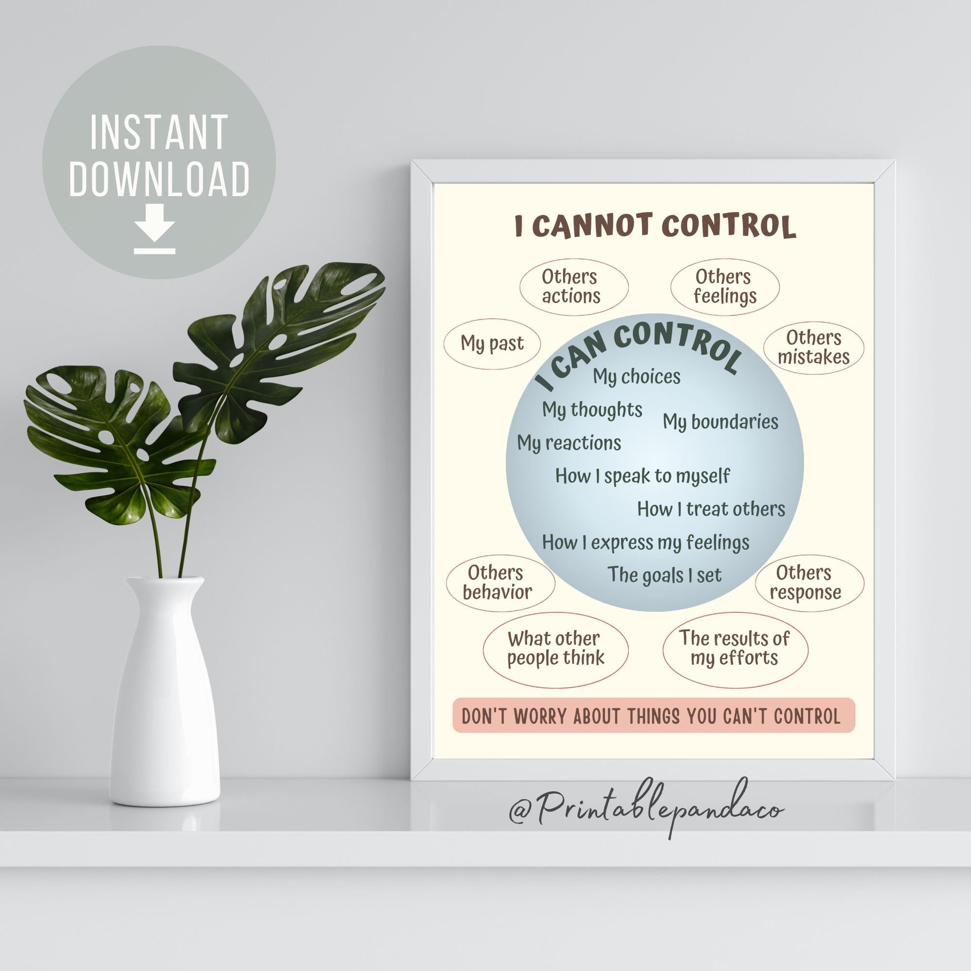 Things I Can Control Poster, What I Can Control Therapy Office Decor ...