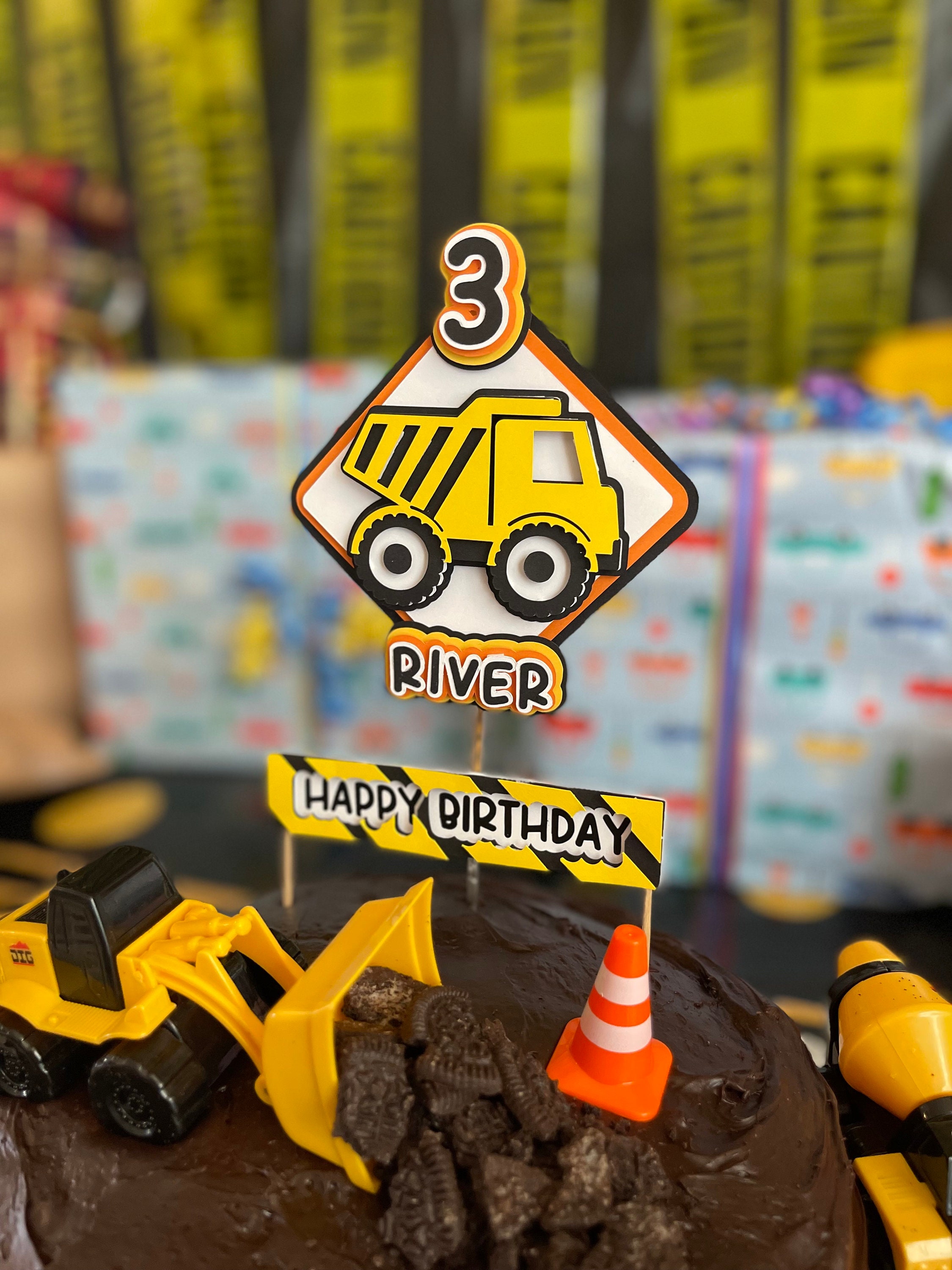 Construction Birthday Cake Topper Construction Party Personalized ...