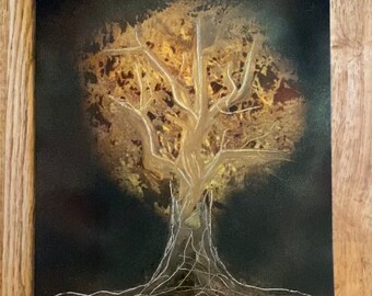 Fire Tree Painting - Etsy