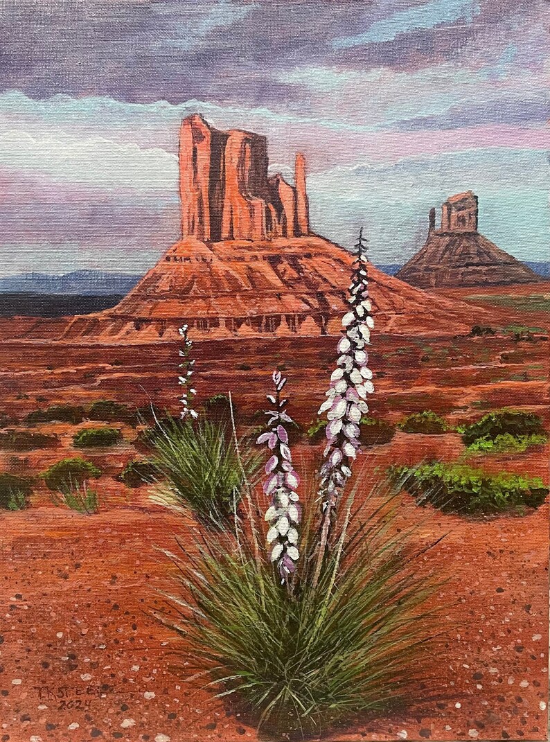 Landscape Painting of Monument Valley With Yucca Plants - Etsy