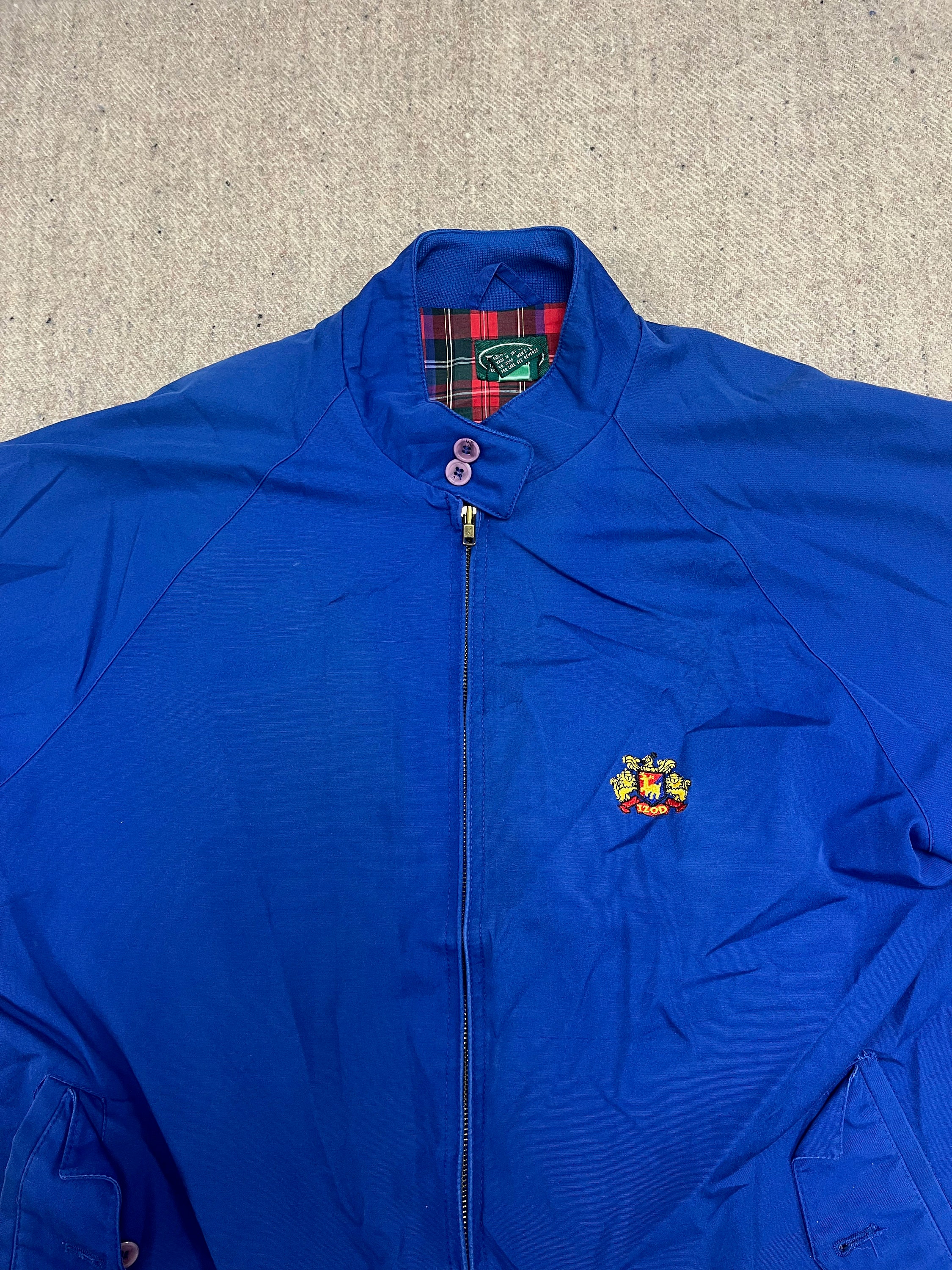 Vintage IZOD Harrington Jacket Large Blue 1980s - Etsy