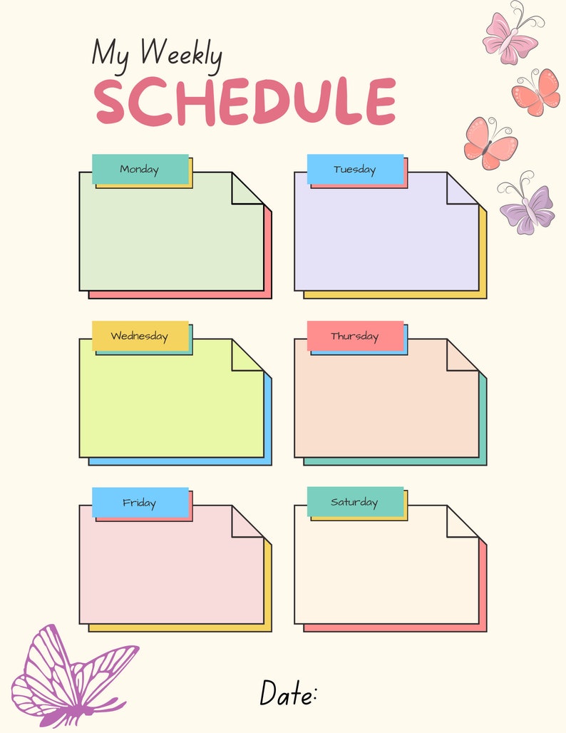 Butterfly Weekly Planner - Etsy