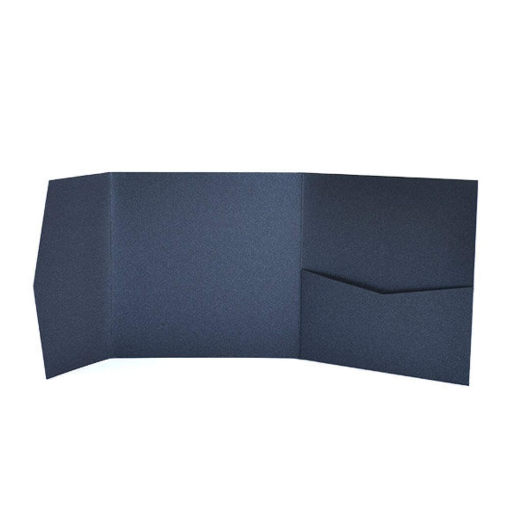 Navy Shiny Blue Shimmer Square 6x6 Metallic Tri Fold - Etsy