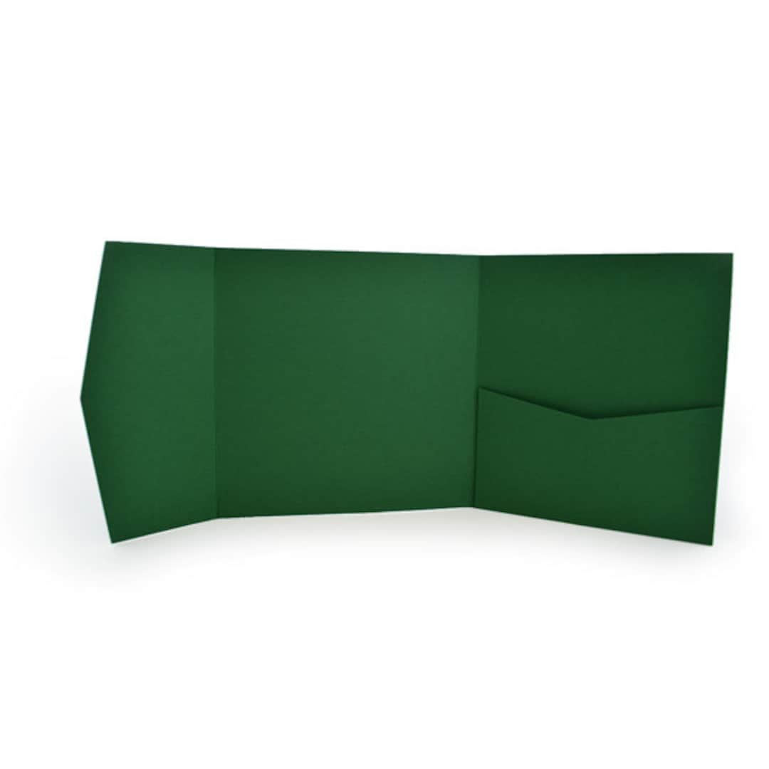 Forest Green Matte Square 6x6" Tri Fold Premium Pocketfold | 100 Lb ...