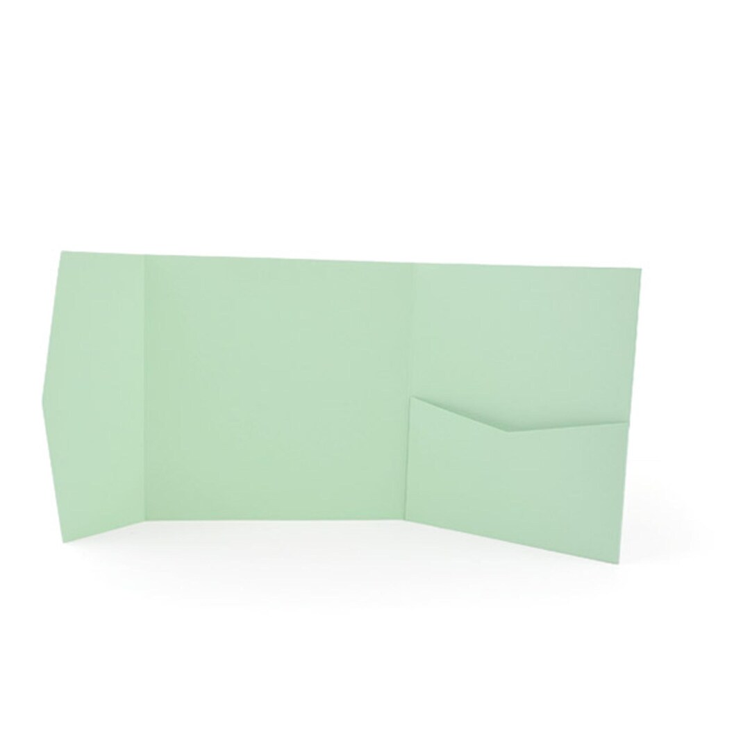 Spearmint Light Mint Green Smooth Matte Square 6.125x6.125" Tri Fold ...