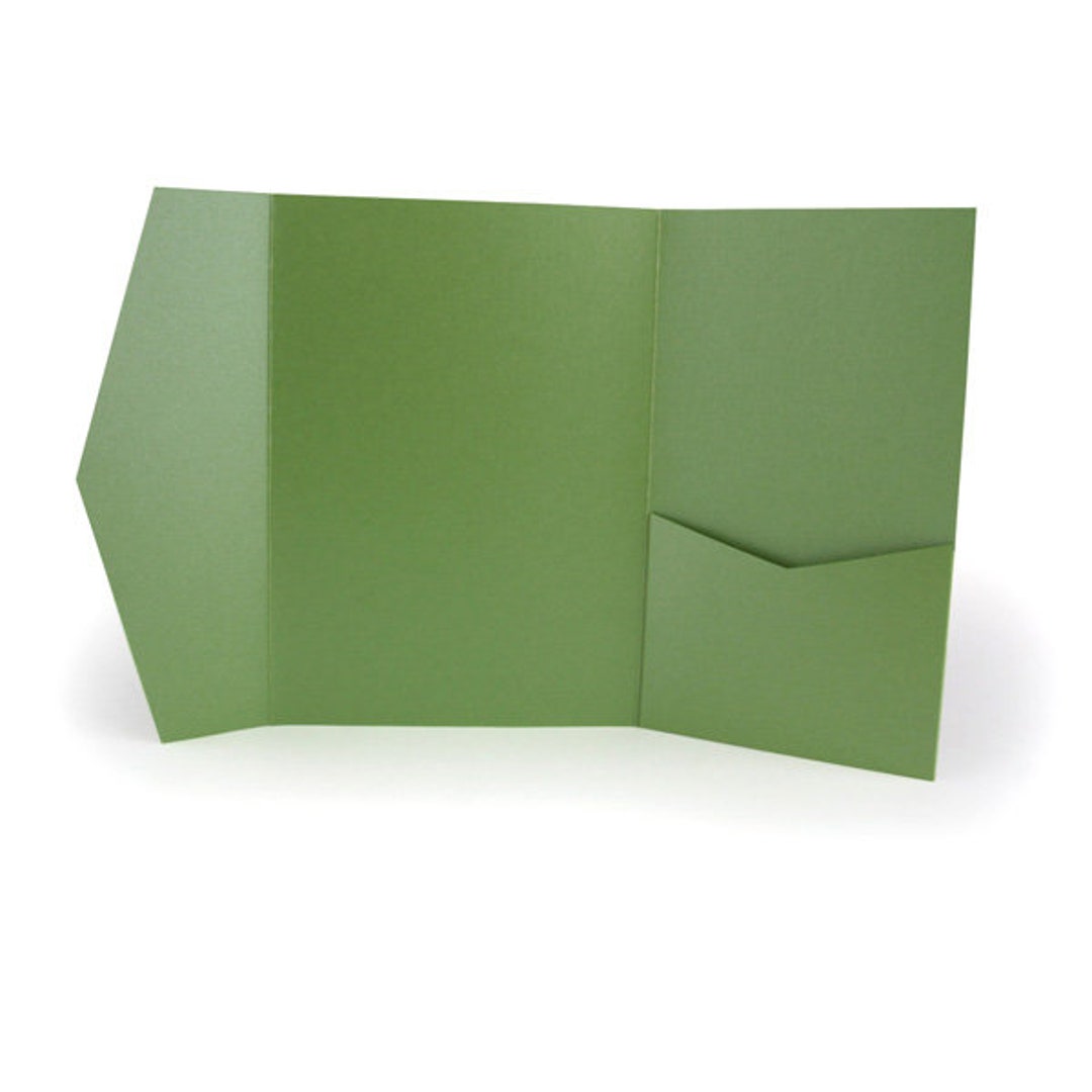 Fairway Green Shimmer A7 or A7+ Metallic Tri Fold Premium Pocketfold ...