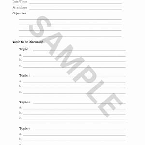 Legal Sized Meeting Notes Template for Rocketbook - 2 Pages - Itemized ...