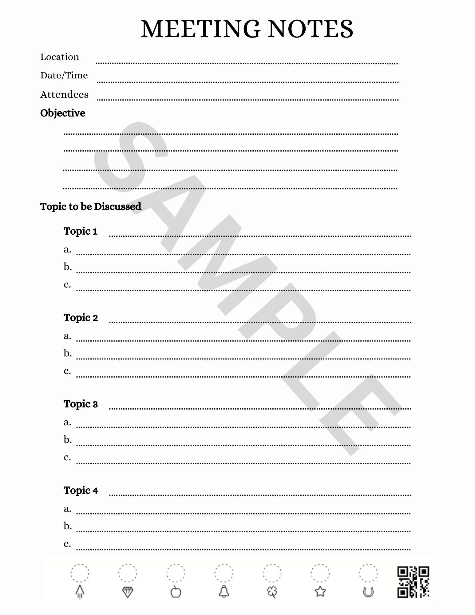 Legal Sized Meeting Notes Template for Rocketbook - 2 Pages - Itemized ...