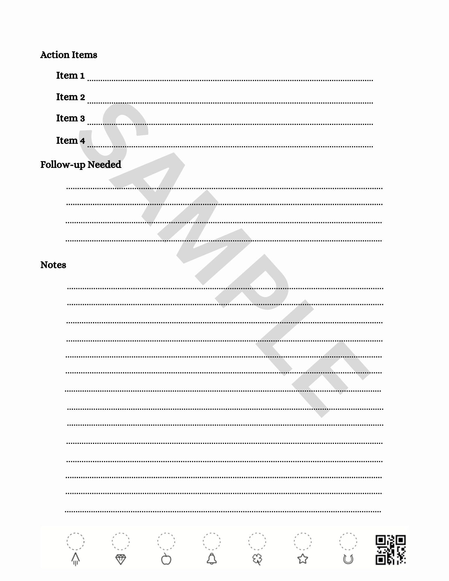 Legal Sized Meeting Notes Template for Rocketbook - 2 Pages - Itemized ...