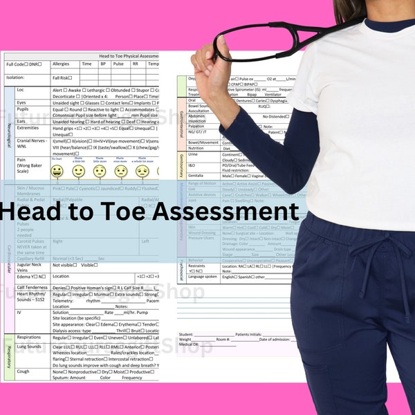 Head to Toe Assessment Template - Etsy