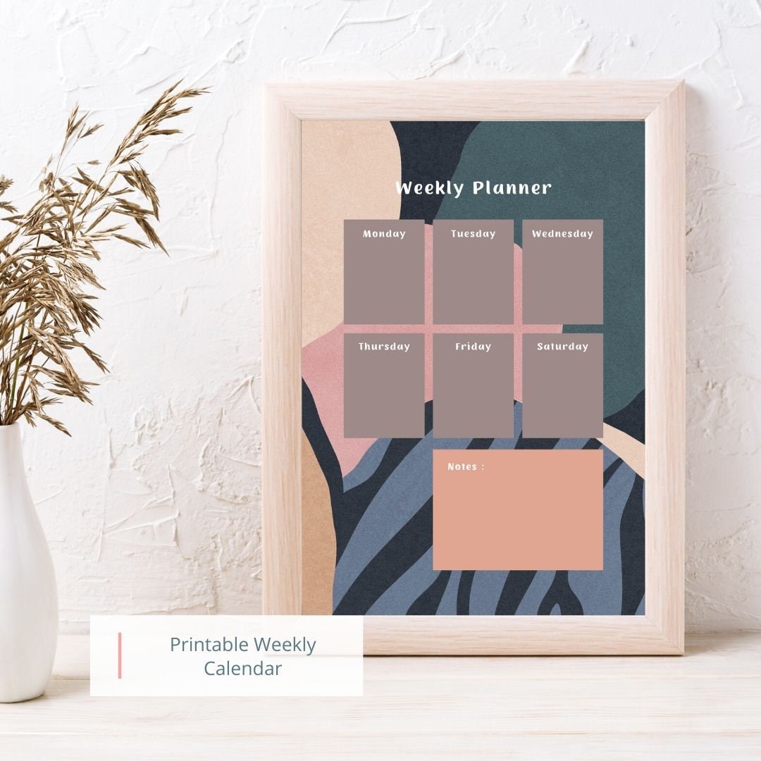 Five Day Weekly Planner Printable Instant Download Weekly | Etsy