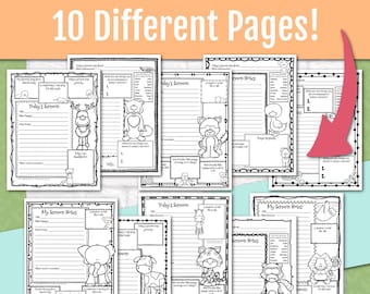 Bible Study Set for Kids, Elementary Sermon Notes, Church Worship ...