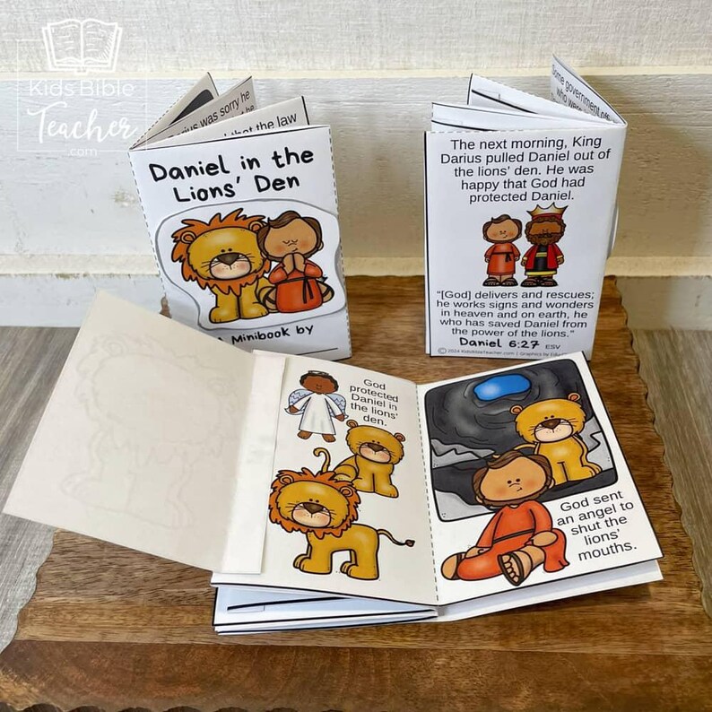 Daniel in the Lions Den Mini Book Craft, Daniel Bible Craft for Kids ...