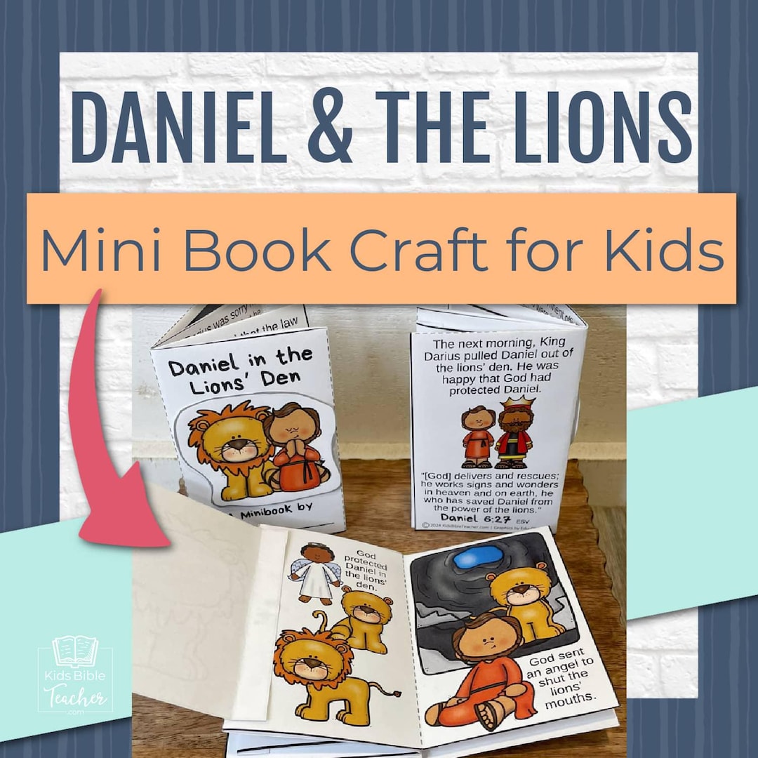 Daniel in the Lions Den Mini Book Craft, Daniel Bible Craft for Kids ...