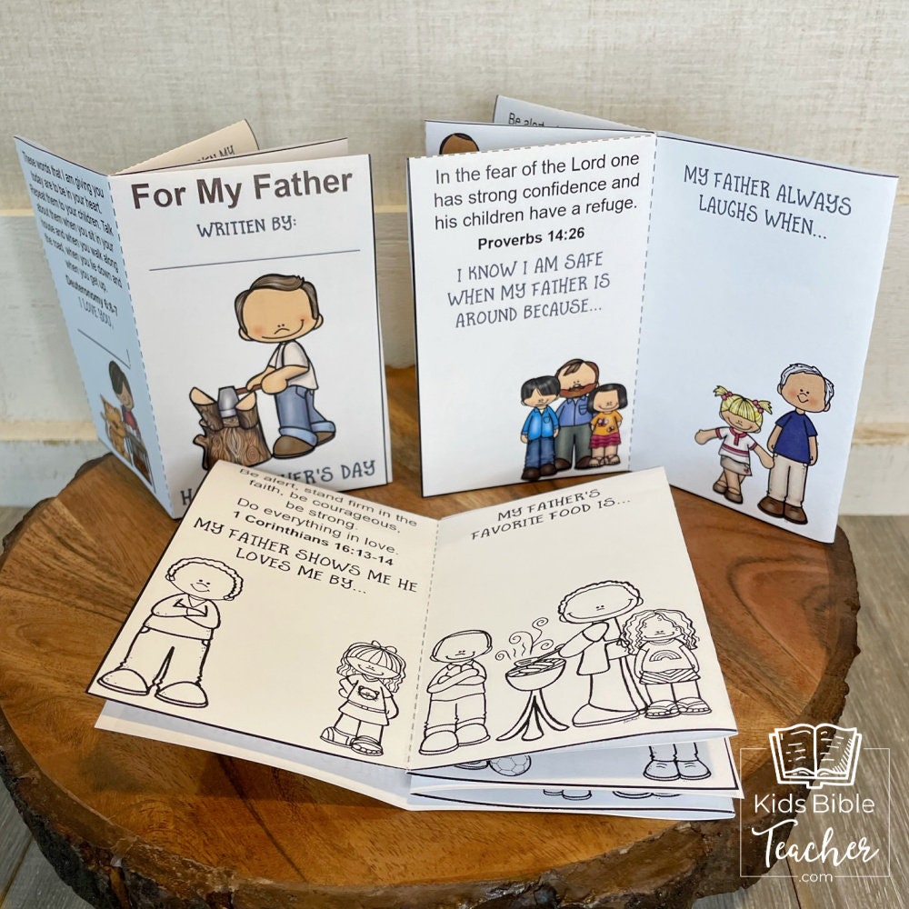 Father's Day Mini Book Craft, Biblical Father's Day Activity, Bible ...