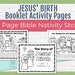 Jesus' Birth Activity Pages, Bible Preschool Sunday School Christmas ...