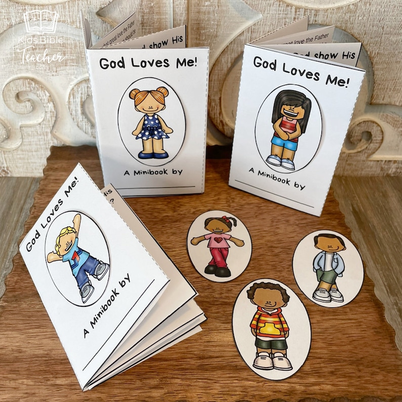 God Loves Me Mini Book Craft for Kids With Bible Verses About God's ...