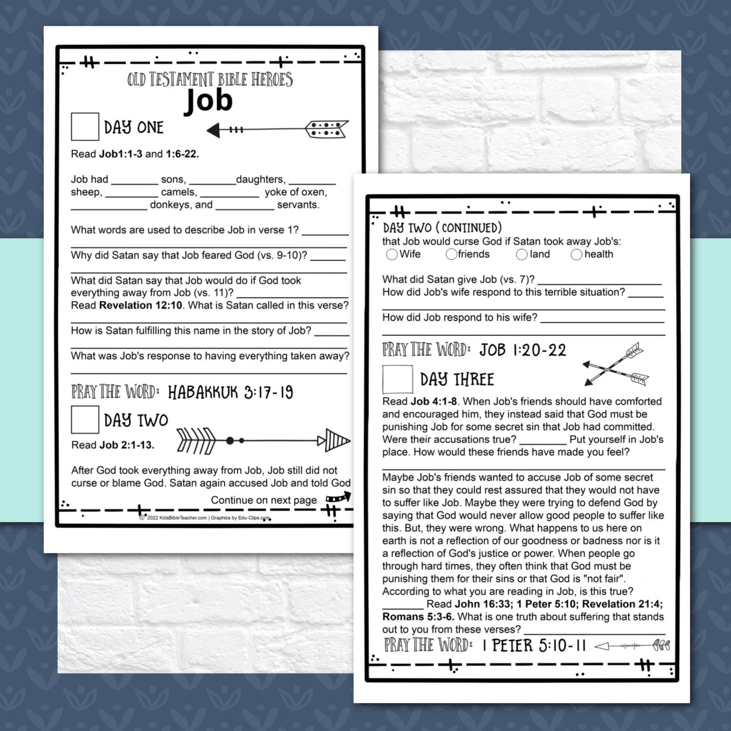 Job Bible Reading Plan, Story of Job Bible Lesson, Christian Homeschool ...