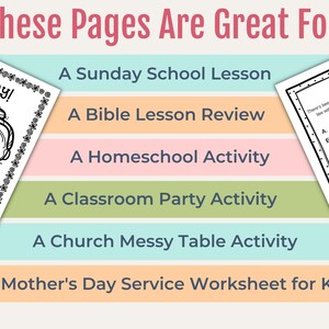 Mother's Day Activity Pages, Church Mother's Day Notebook, Bible Verses ...
