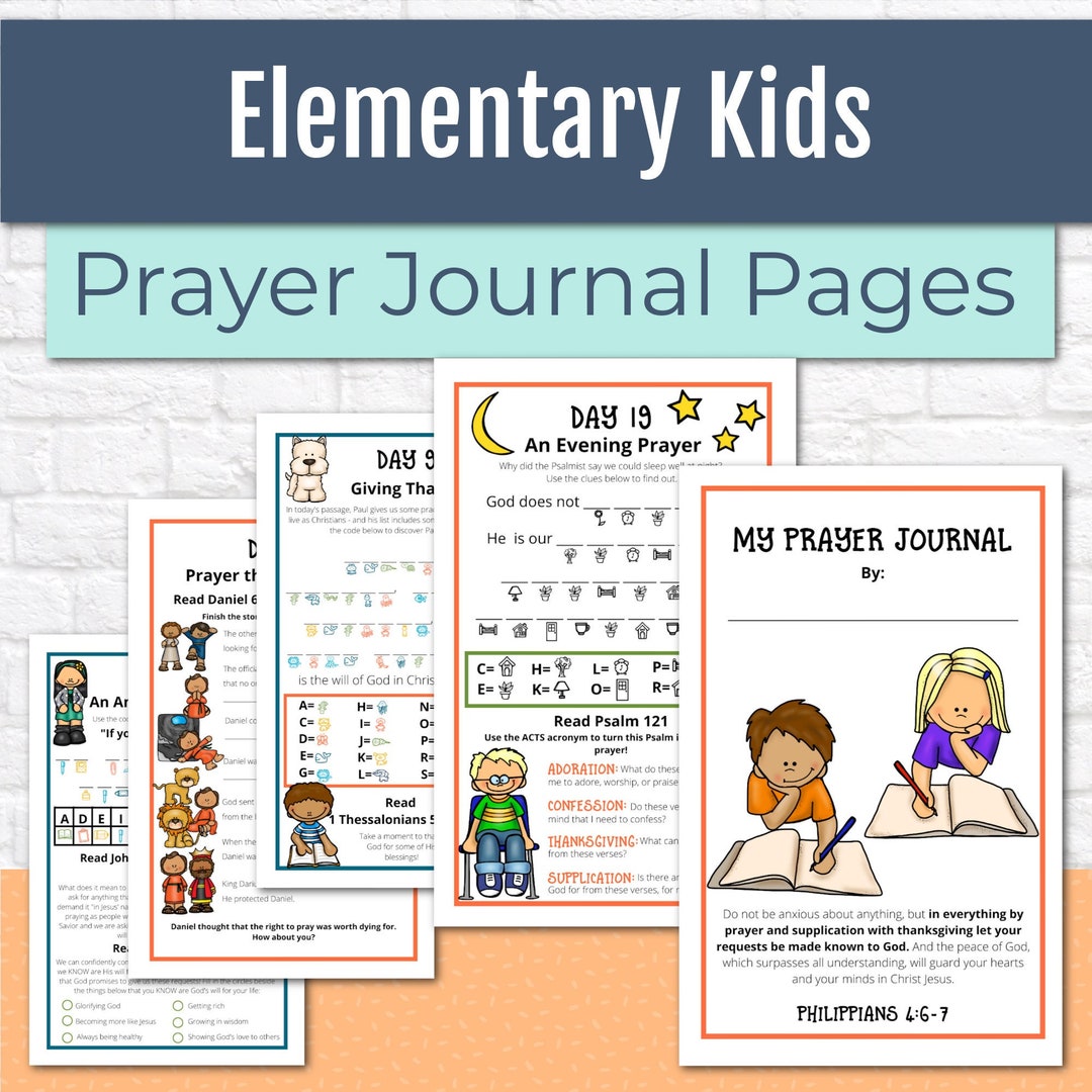 Prayer Journal Pages for Elementary Kids Sermon Notes Church Worship ...