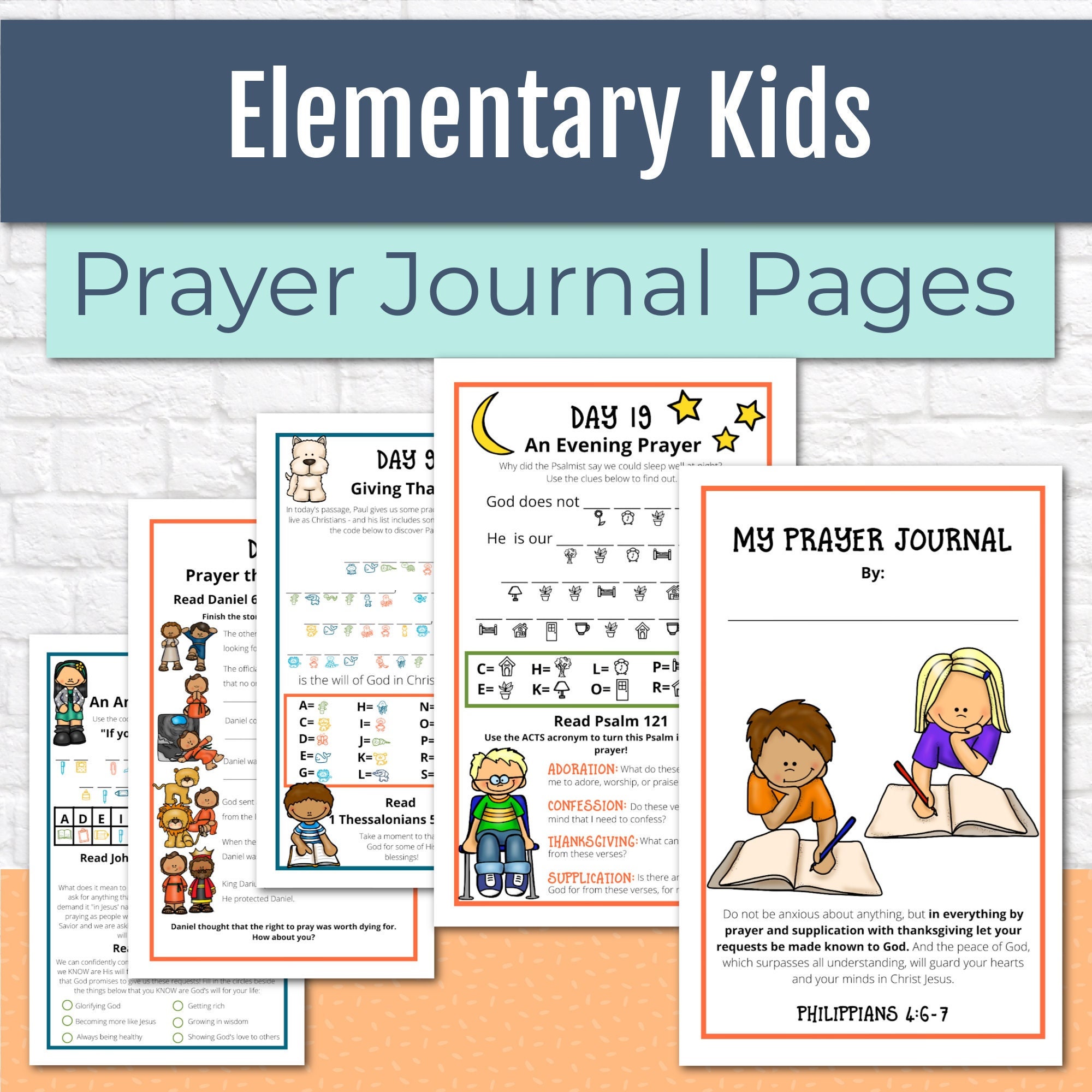 Prayer Journal Pages for Elementary Kids Sermon Notes Church Worship ...