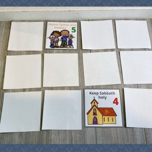 Ten Commandments Matching Game, Bible Elementary Sunday School Activity ...