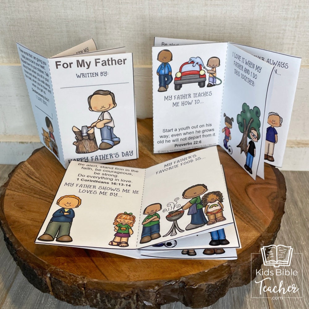 Father's Day Mini Book Craft, Biblical Father's Day Activity, Bible ...