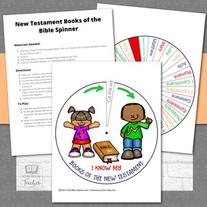 New Testament Books of the Bible Spinner Craft Bible Study Games Trivia ...