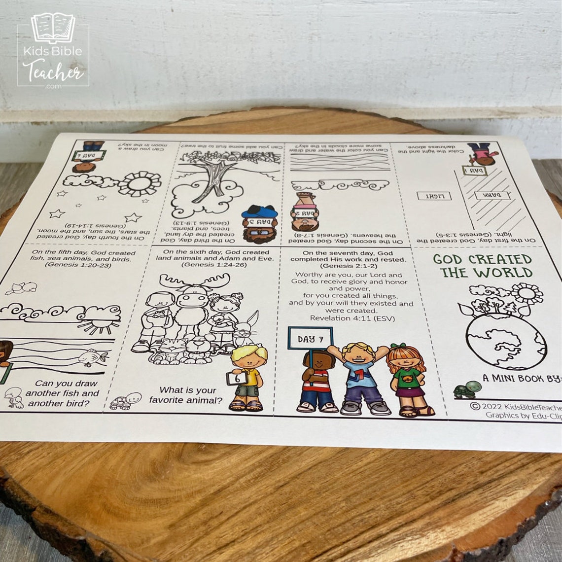 Creation Bible Story Mini Book Craft for Kids Featuring Genesis 1 ...