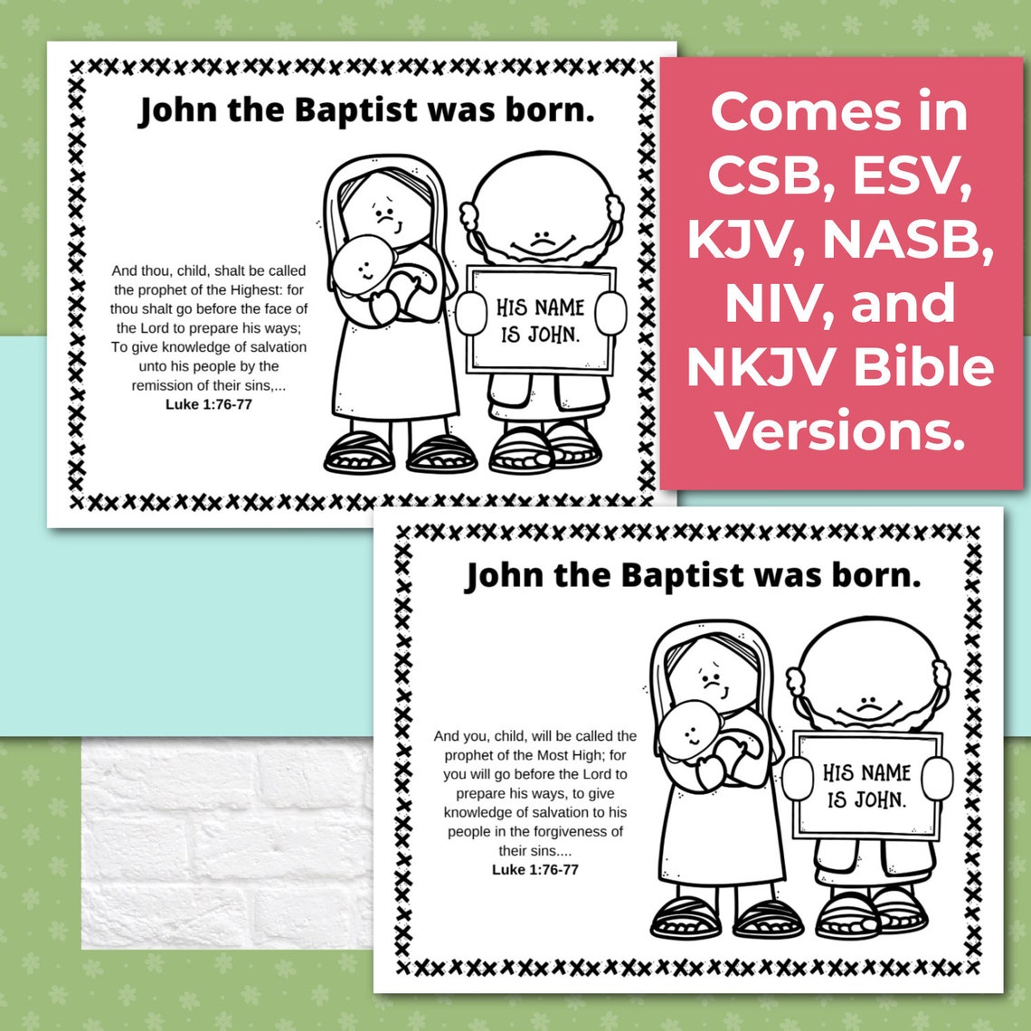 Jesus' Birth Activity Pages, Bible Preschool Sunday School Christmas ...