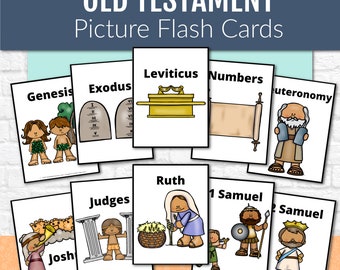 Old Testament Books of the Bible Kids Fact Cards, Bible Verse Learning ...