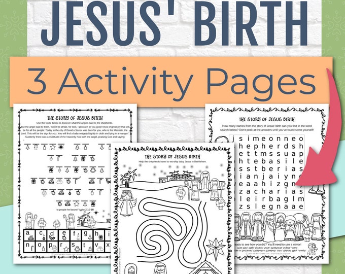 Jesus Birth Bible Craft Activity, Christmas Church Sunday School Craft ...