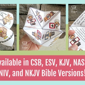 Thanksgiving Bible Cootie Catcher Craft Christian Kid Finger Puzzle ...