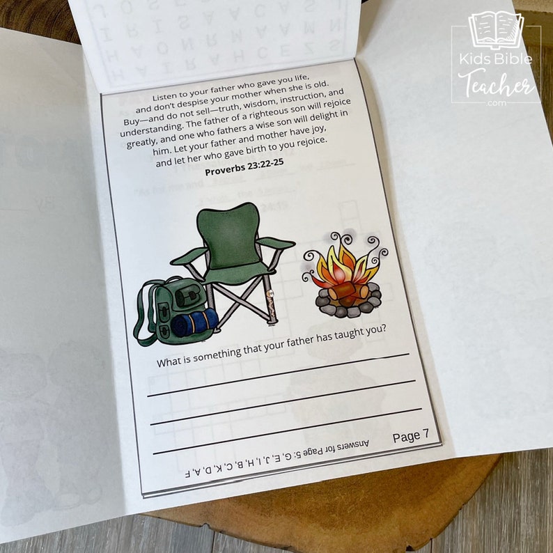 Father's Day Printable Activity Notebook for Kids, Sunday School Bible ...