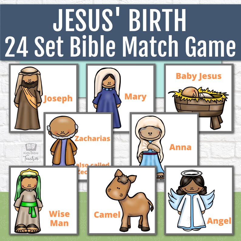 Jesus' Birth Bible Match Game, Nativity Christmas Bible Memory Game ...