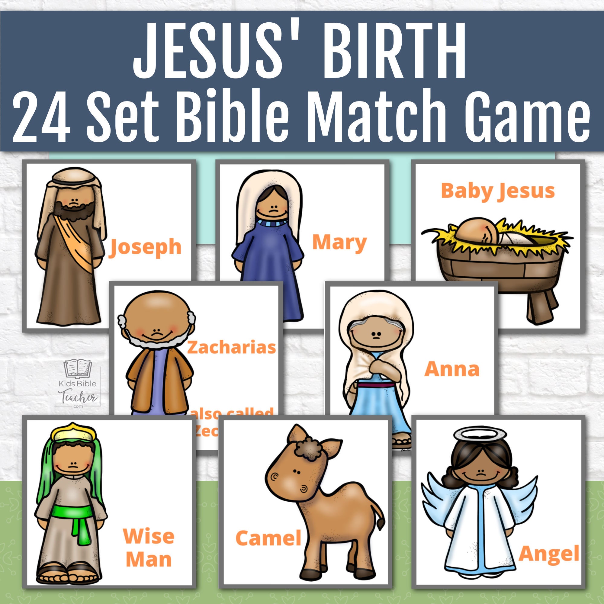 Jesus' Birth Bible Match Game, Nativity Christmas Bible Memory Game ...