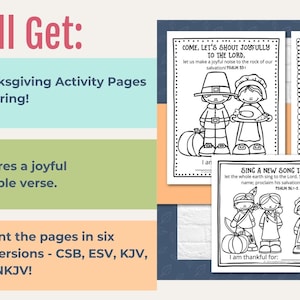 Thanksgiving Bible Study Activity Pages for Kids, Gratitude ...