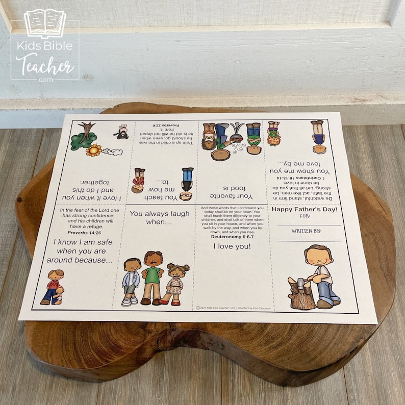 The Father's Day Mini Book Craft With Bible Verses Activity for Kids to ...