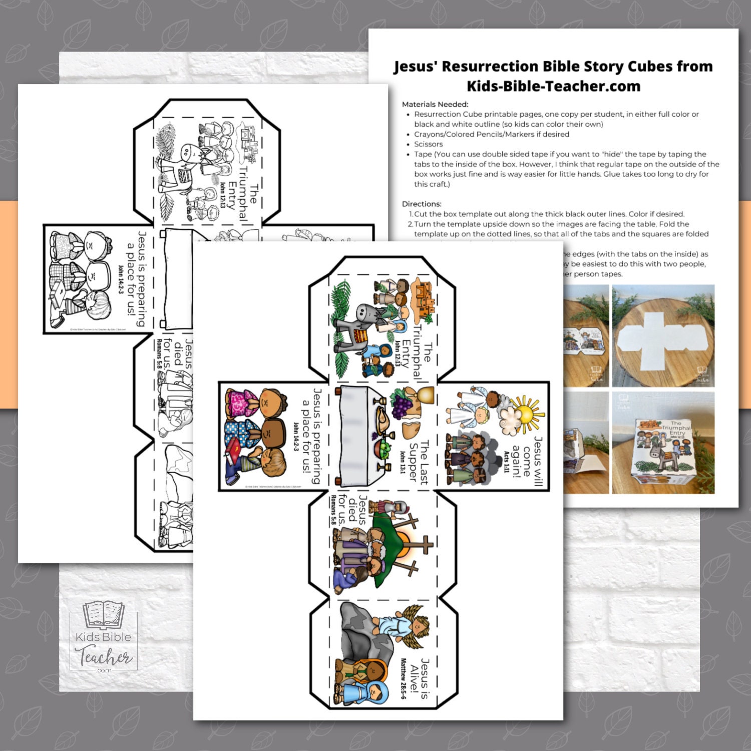 Easter Craft Bible Story Cube for Teaching Jesus Death and Resurrection ...