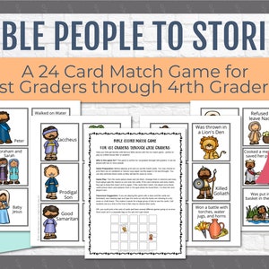 Bible Story Memory Game, Bible Story Teaching Craft, Kids Bible Study ...