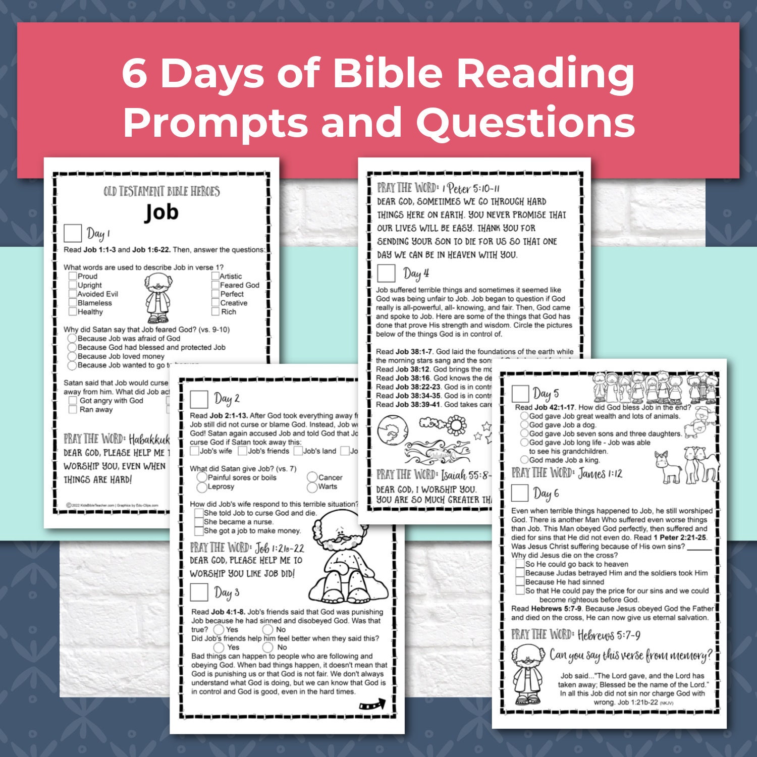 Job Bible Reading Plan, Story of Job Bible Lesson, Christian Homeschool ...