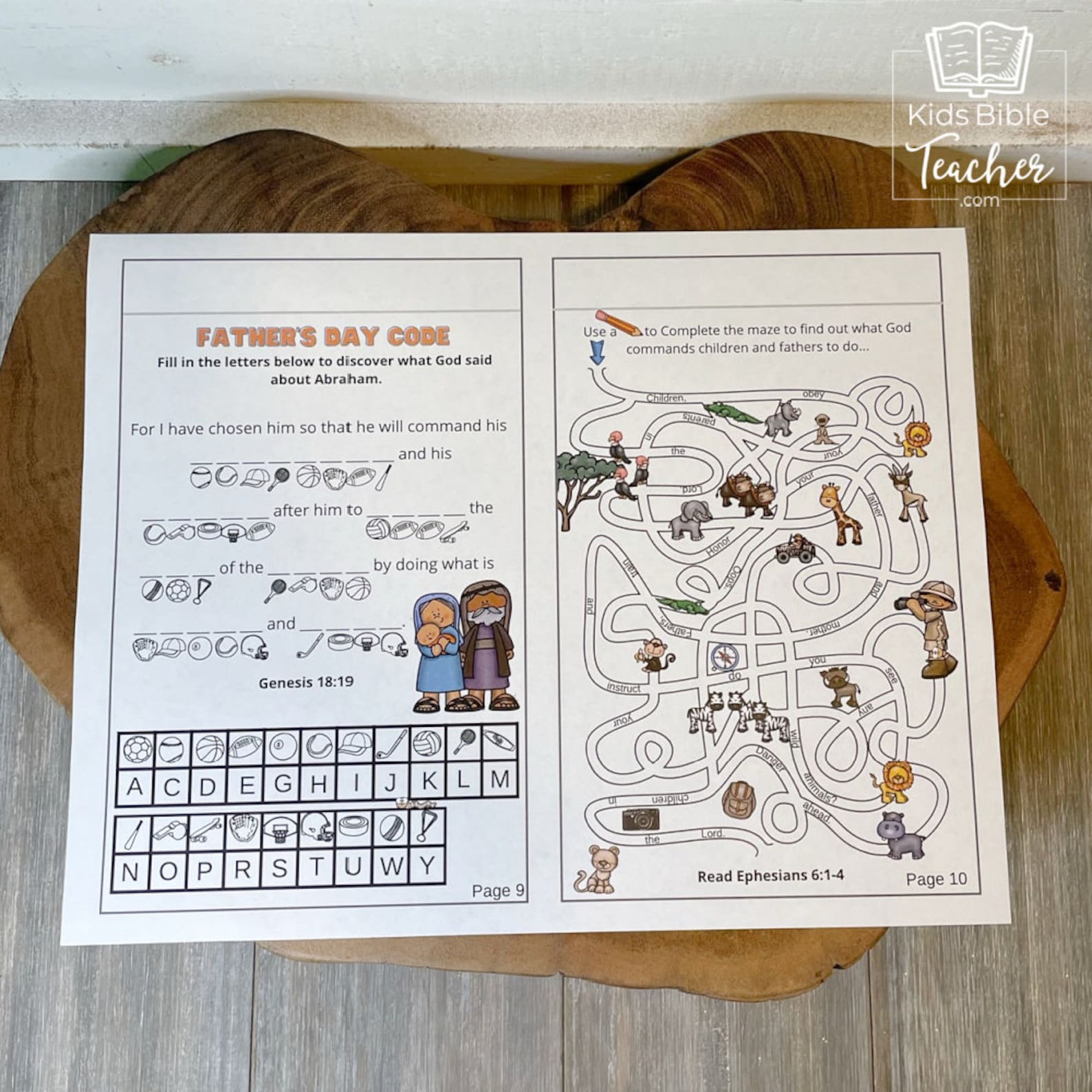 Father's Day Printable Activity Notebook for Kids, Sunday School Bible ...