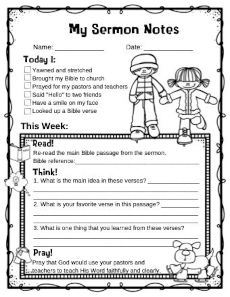 Winter Preschool Sermon Notes, Winter Bible Study Toddler, Kids Church ...