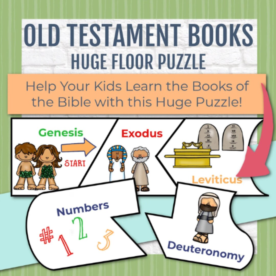 Old Testament Books of the Bible Puzzle, Bible Game for Kids Floor ...