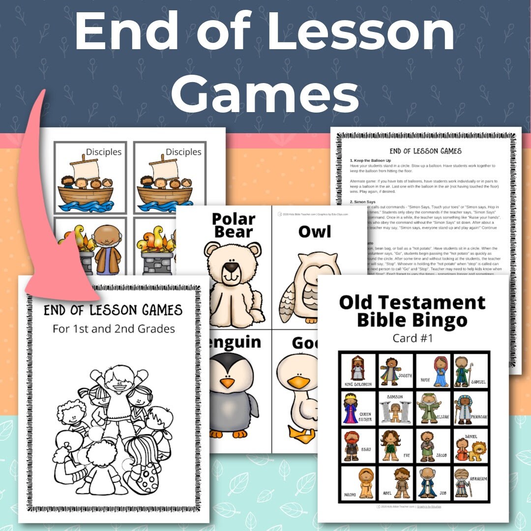 Bible Teacher's Printable Resource Bundle for 1st and 2nd Grade, First ...