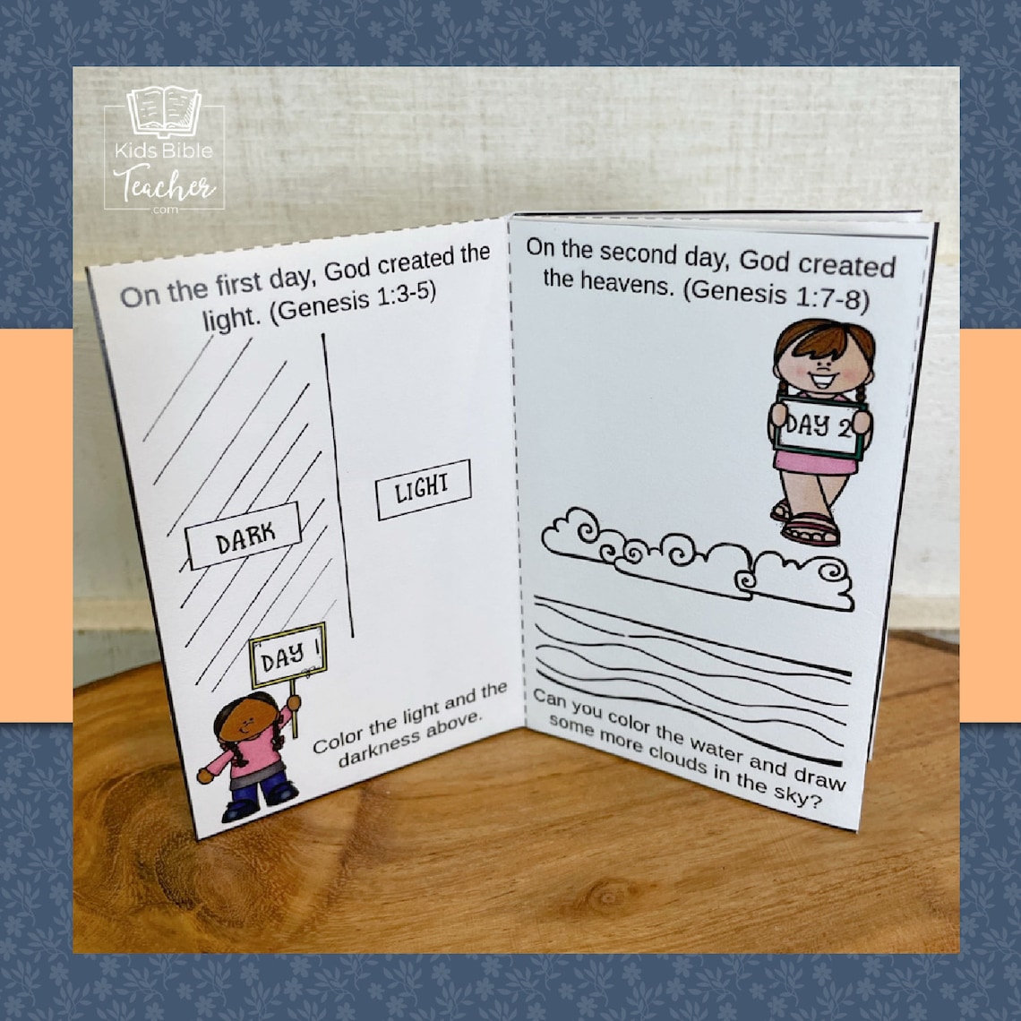 Creation Bible Story Mini Book Craft for Kids Featuring Genesis 1 ...