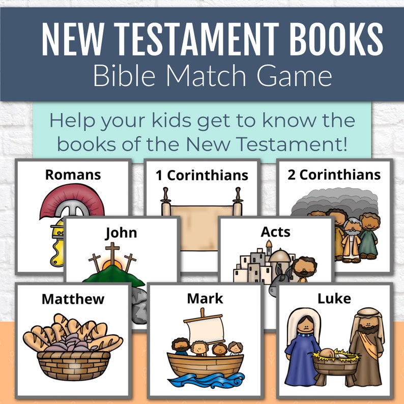 New Testament Bible Matching Game, Bible Elementary Sunday School ...